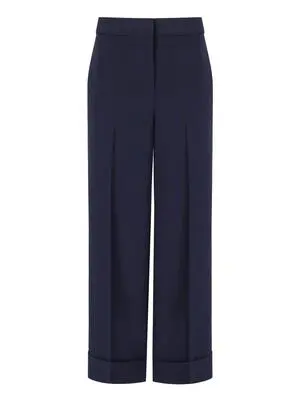 Essentiel Antwerp Cropped Viscose-blend Trousers - Blue
