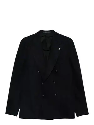 Tagliatore Double-breasted Striped Jacket - Blue