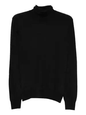 BARBA NAPOLI Turtleneck Ribbed-hem Sweater - Black