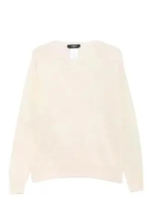Max Mara Round-neck Panelled Sweater - Neutrals