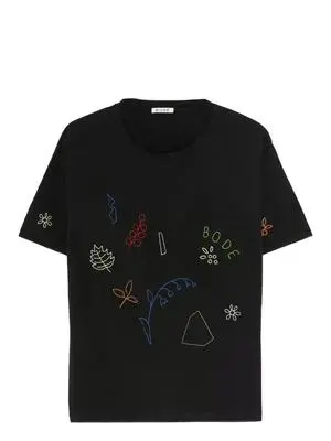 BODE Embroidered Pocket T-shirt - Black