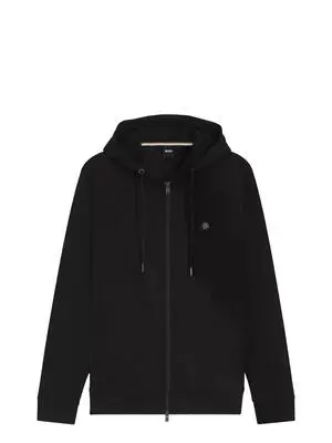 BOSS Logo-detail Zip-up Hoodie - Black