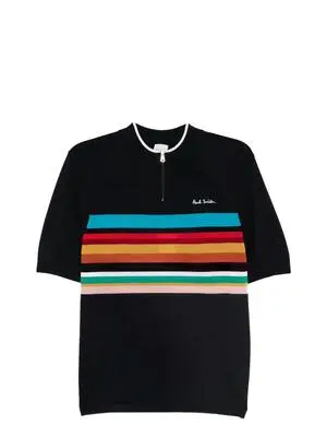 Paul Smith Logo-embroidered Striped Top - Blue