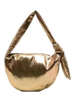 ALYSI Metallic-effect Knot Shoulder Bag - Gold