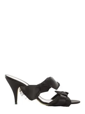 THE ROW Vika Knotted Satin Sandals - Black