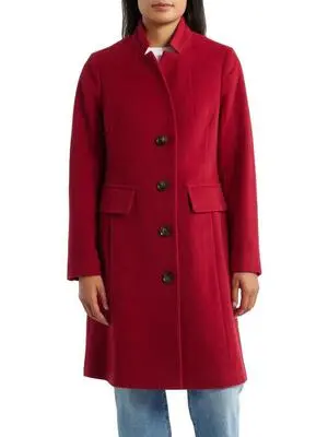 London Fog Wool Blend Coat - Red