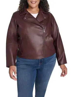 LEVI'S Slim Fit Faux Leather Moto Jacket - Oxblood