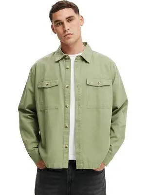 COTTON ON Boxy Overshirt Oil Green