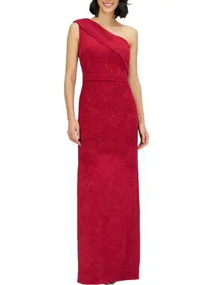 Js Collections Briella One-shoulder Column Gown - Red