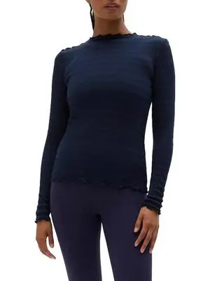 HALFDAYS Ynes Texture Top - Navy