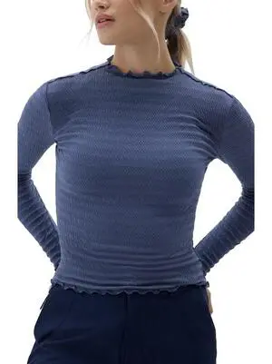 HALFDAYS Ynes Texture Top - Shadow/sapphire