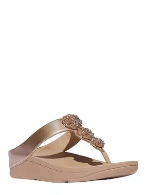 Fitflop Fino Beaded Toe-post Sandals - Metallic Classic Beige