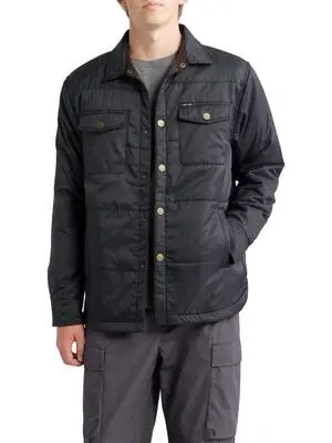 DARK SEAS Machinist Quilted Snap-up Shirt Jacket - Black