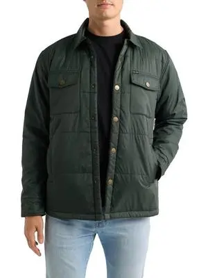 DARK SEAS Machinist Quilted Snap-up Shirt Jacket - Forest