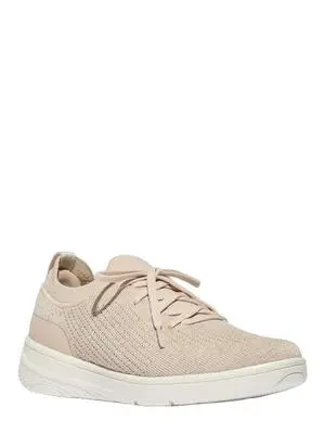 Fitflop Super-q Knit Slip-on Laced Sneakers - Stone Beige/platino