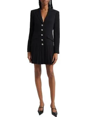Cinq À Sept Saule Pleated Blazer Dress - Black