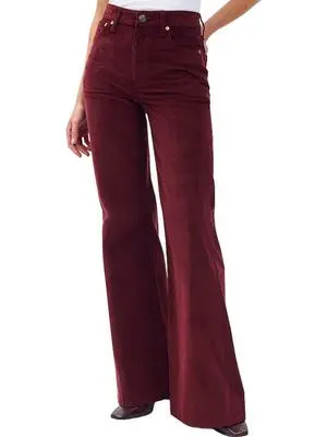 Rag & Bone Skylar High-waisted Corduroy Flare Pants - Brgdy