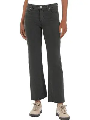 Kut From The Kloth Kelsey Raw Hem Ankle Flare Jeans - Pewter Green