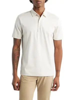 AURELIEN Aur1 Solid Cotton Polo - Ecru