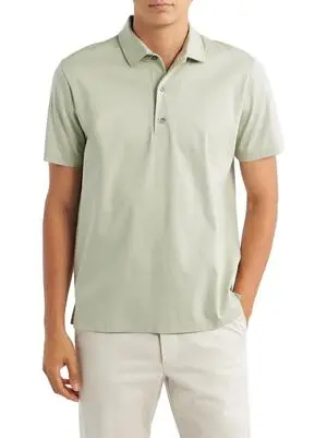 AURELIEN Aur1 Solid Cotton Polo - Olive