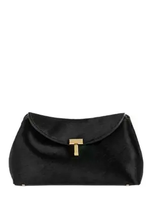 TOTEME T-lock Pony Hair Clutch - Black