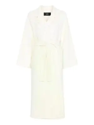 ARMA Belted Wrap Coat - White