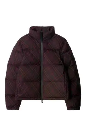 Burberry Check Puffer Jacket Red