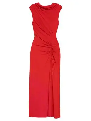 Simkhai Cowl-neck Draped Midi Dress - Red
