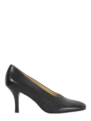 DUNE Leather Court Heels - Black Leather