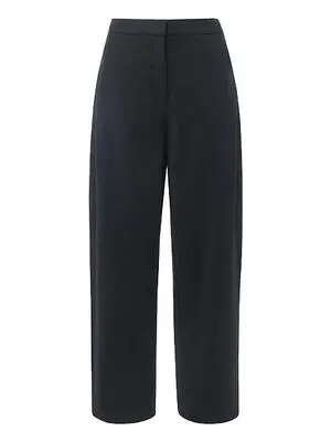 Whistles Tapered-leg High-rise Stretch-cotton Trousers - Black