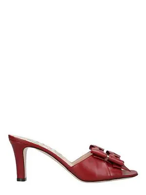 Valentino Garavani Bowow 75 Heeled Leather Mules - Red
