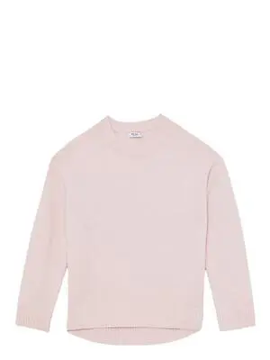 REISS Crewneck Wool And Cashmere Jumper Pink