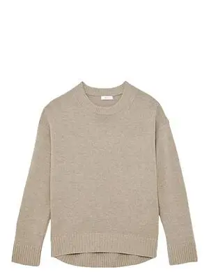 REISS Crewneck Wool And Cashmere Jumper - Stone