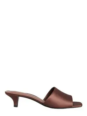 Whistles Satin Heeled Mules - Brown