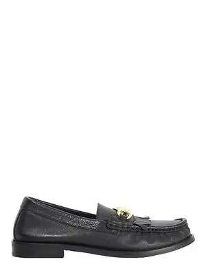 DUNE Granules Leather Loafers - Black Leather