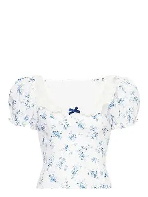 REFORMATION Floral-print Linen Top - Orlaya