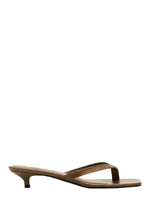 TOTÊME Lizard-embossed Leather Flip Flop Sandals - Green