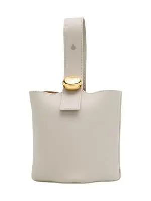 Loewe Pebble Mini Bucket Bag Shell Grey