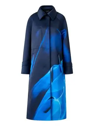 Akris Elliot Alysons Cyanotype-print Oversized Coat - Blue