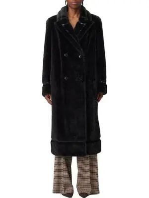 TWINSET Fur Coat - Black