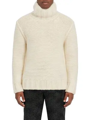 MAISON MARGIELA Virgin Wool Turtleneck Sweater - Cream
