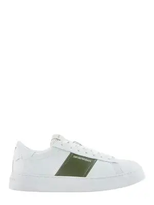 Emporio Armani Contrasting-panel Sneakers - White