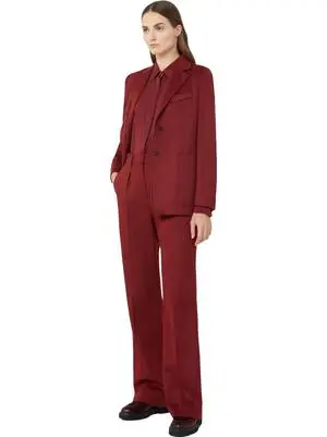 Max Mara Straight-leg Camel Zibeline Trousers - Raspberry