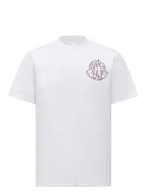 Moncler Moncler Overlapped Logo Cotton T-shirt White