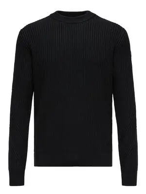 Moncler Crew Neck Wool Sweater - Black