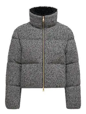 Moncler Brezesse Wool Bouclé Short Down Jacket - Grey