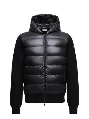 Moncler Padded Wool Zip-up Hoodie - Black