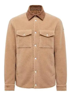 Moncler Corduroy-trimmed Shirt Jacket - Beige