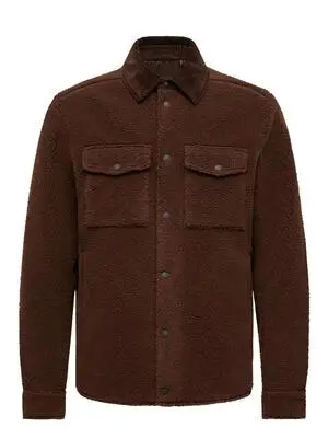 Moncler Corduroy-trimmed Shirt Jacket - Brown