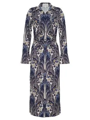 Cara Cara Shirley Printed Midi Shirt Dress - Fontaine Egret
